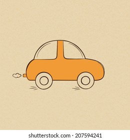 Doodle Drawing Funny Car Over Rough Stock Vector (Royalty Free ...