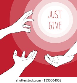 Doodle Drawing Hand Giving Concept Stock Vector (Royalty Free ...