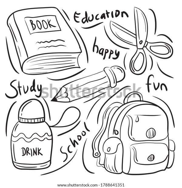 Doodle Education Vector Illustration School Clip Stock Vector (Royalty ...