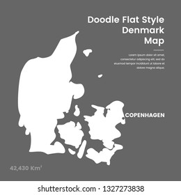Doodle Flat Style Denmark Map Stock Vector (Royalty Free) 1327273838 ...