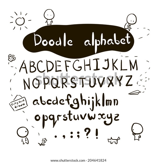 Doodle Font Vector Eps10: เวกเตอร์สต็อก (ปลอดค่าลิขสิทธิ์) 204641824 ...