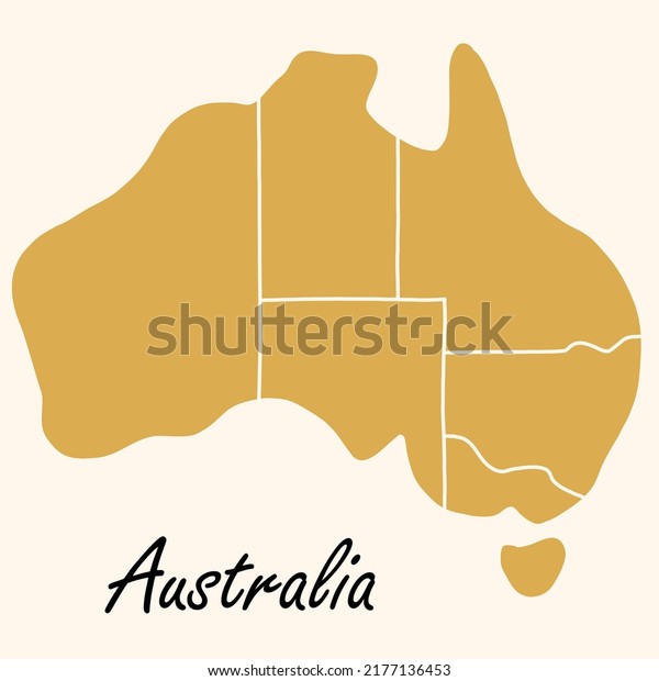 Doodle Freehand Drawing Australia Map Vector: เวกเตอร์สต็อก (ปลอดค่า ...