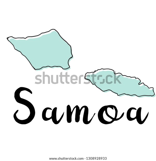Doodle Freehand Map Sketch Samoa Vector Stock Vector (Royalty Free ...