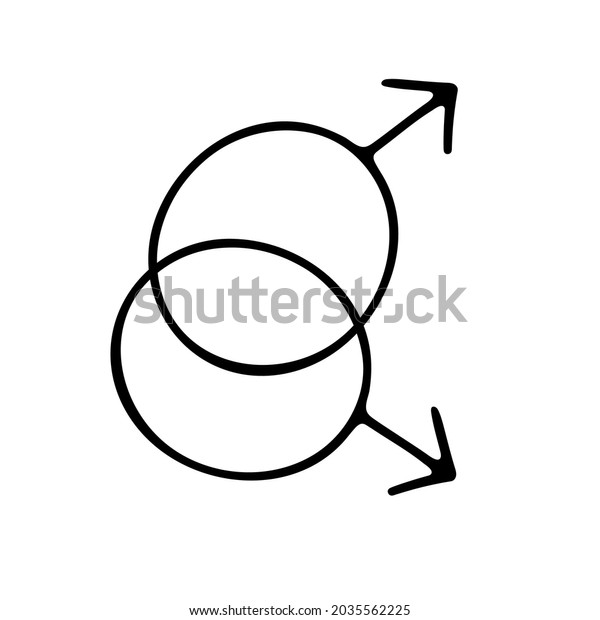 Doodle Gender Symbol Two Crossed Symbols Stock Vector (Royalty Free ...