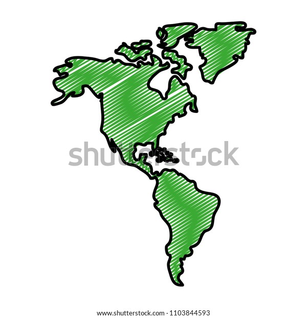 doodle global america map geography continent