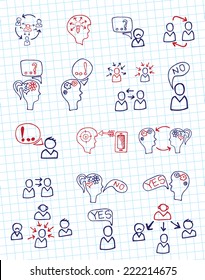 Doodle Hand Draw Scheme Communication Business Stock Vector (Royalty ...