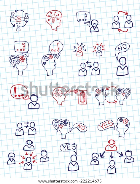 Doodle Hand Draw Scheme Communication Business Stock Vector (Royalty ...