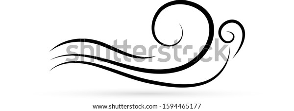 Doodle Hand Drawing Wind Wave Icon 스톡 벡터(로열티 프리) 1594465177 | Shutterstock