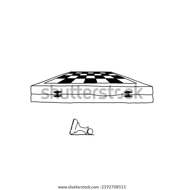 Doodle Hand Drawn Checkerboard Single Pawn Stock Vector (Royalty Free ...