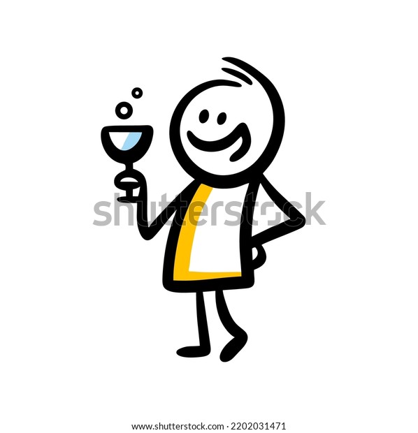 Doodle Hand Drawn Illustration Drunk Character Stock Vector (Royalty ...