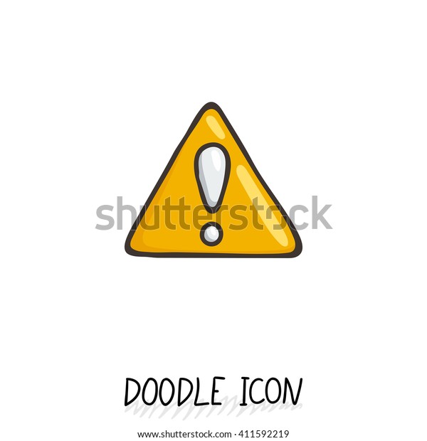 Doodle Hazard Warning Sign Exclamation Mark Stock Vector (Royalty Free ...