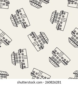 Doodle House Seamless Pattern Background Stock Vector (Royalty Free ...
