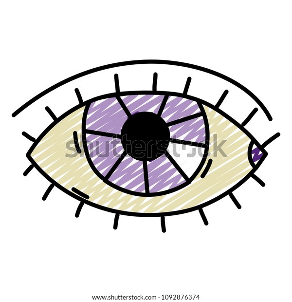 Doodle Human Eye Optical Vision Icon Stock Vector (Royalty Free ...