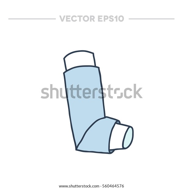 Doodle Icon Inhaler Asthma Vector Illustration Stock Vector (Royalty ...
