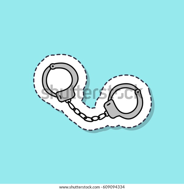 Doodle Icon Sticker Handcuffs Vector Illustration Stock Vector (Royalty ...
