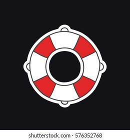 Doodle Icon Sticker Lifebuoy Vector Illustration Stock Vector (Royalty ...