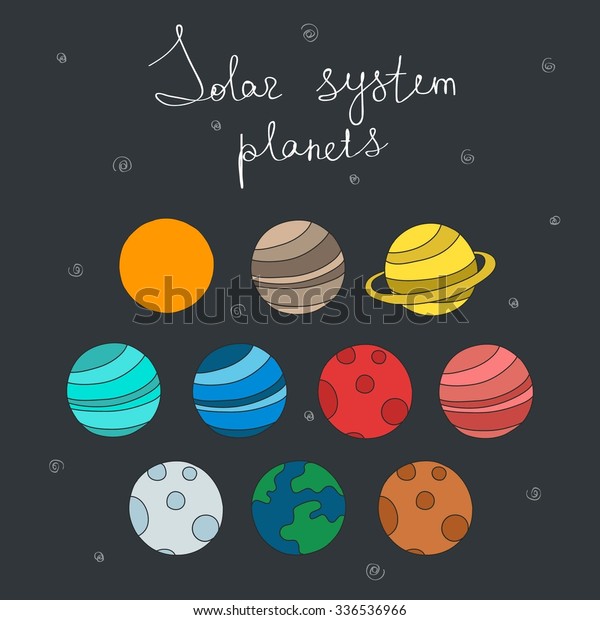 Doodle Icons Solar System Planets Vector Stock Vector (Royalty Free ...