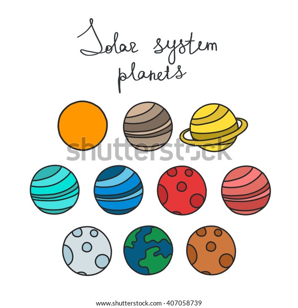 Doodle Icons Solar System Planets Vector Stock Vector (Royalty Free ...