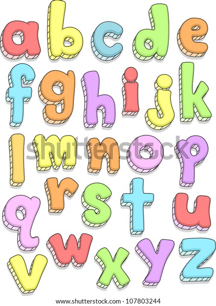 Doodle Illustration Featuring Small Letters Alphabet Stock Vector ...