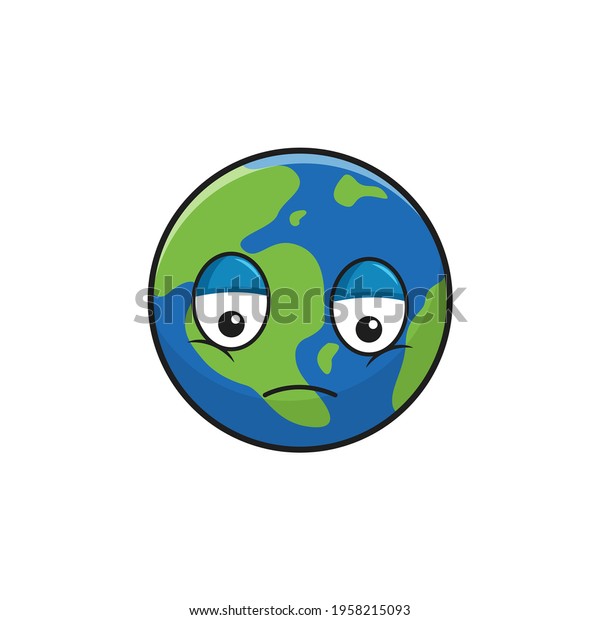 Doodle Illustration Sad Earth Vector Graphics Stock Vector (Royalty ...