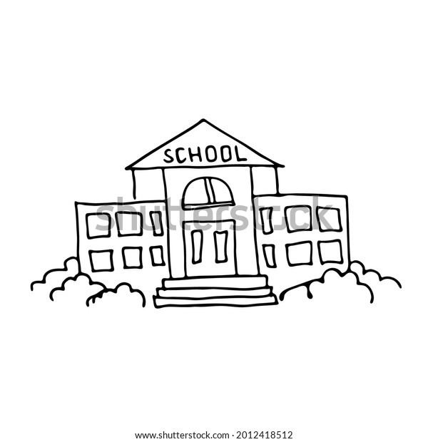 Doodle Image School Building Handdrawn Image Stock Vector (Royalty Free ...
