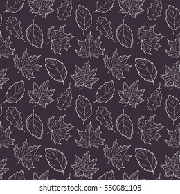 Doodle Leaves Seamless Pattern Vector Handdrawn Stock Vector (Royalty ...