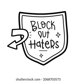 Doodle Lettering Text Block Out Haters Stock Vector (Royalty Free ...