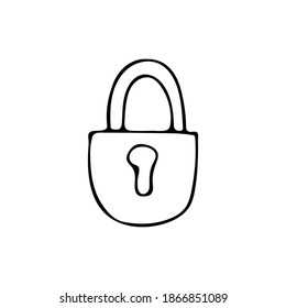 Doodle Lock Icon Vector Hand Drawn Stock Vector (Royalty Free ...