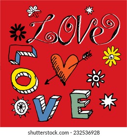 Doodle Love Stock Vector (Royalty Free) 232536928 | Shutterstock