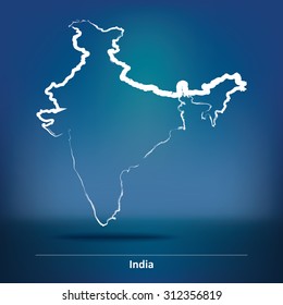 Doodle Map India Vector Illustration Stock Vector (Royalty Free ...