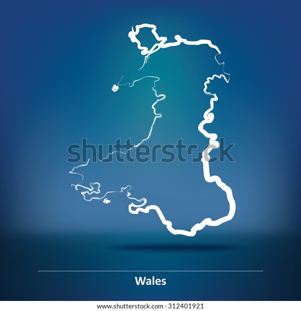 Doodle Map Wales Vector Illustration Stock Vector (Royalty Free ...