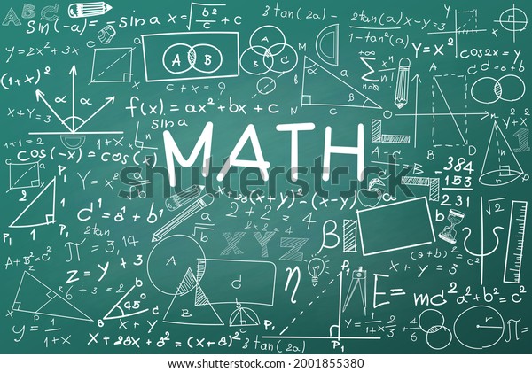 Doodle Math Blackboard Mathematical Theory Formulas Stock Vector ...