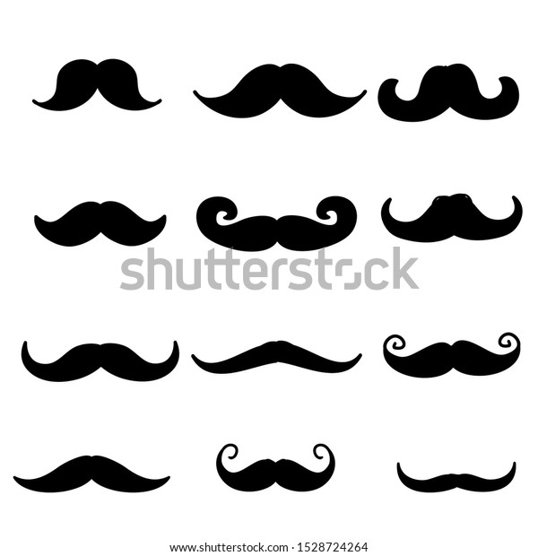 Doodle Moustache Icon Illustration Vector Collection Stock Vector ...