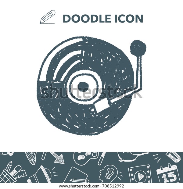 Doodle Music Disk Stock Vector (Royalty Free) 708512992 | Shutterstock