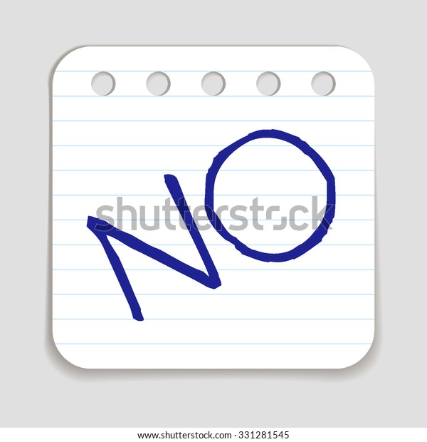Doodle No Word Icon Blue Pen Stock Vector (Royalty Free) 331281545 ...