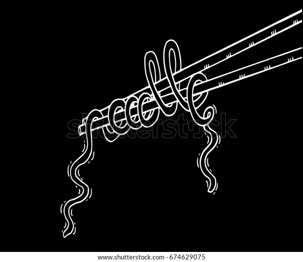 Doodle Noodle Stick Hand Drawing Stock Vector (Royalty Free) 674629075 ...