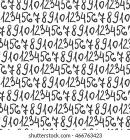 Doodle Numbers Pattern Back School Background Stock Vector (Royalty ...