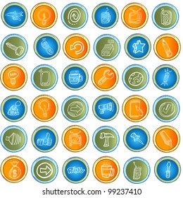 Doodle Office Work Job Icon Button Stock Vector (Royalty Free) 99237410
