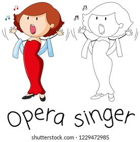 Opera Singer Color Outline Stock Vector (Royalty Free) 1224417115