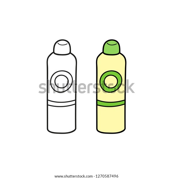 Doodle Outline Colored Deodorant Spray Antiperspirant Stock Vector ...