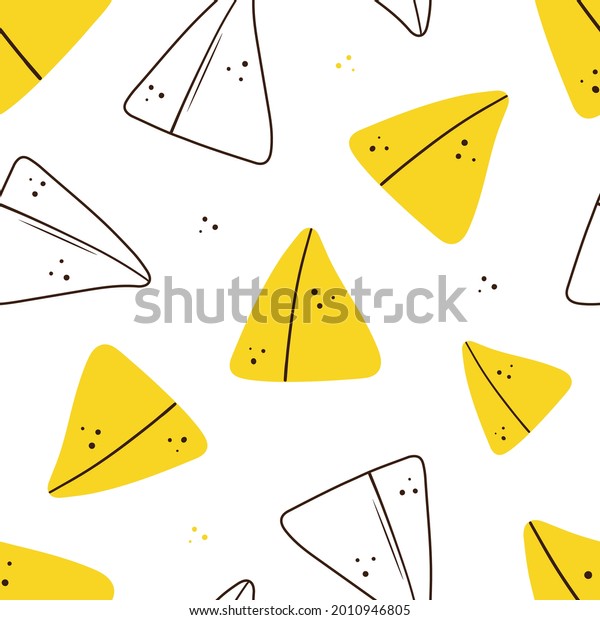 Doodle Outlined Style Samosa Indian Baked Stock Vector (Royalty Free ...