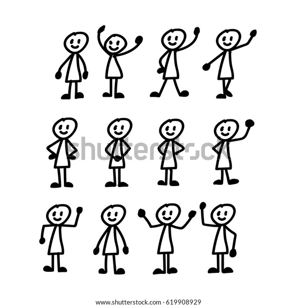 Doodle People Icon Stock Vector (Royalty Free) 619908929