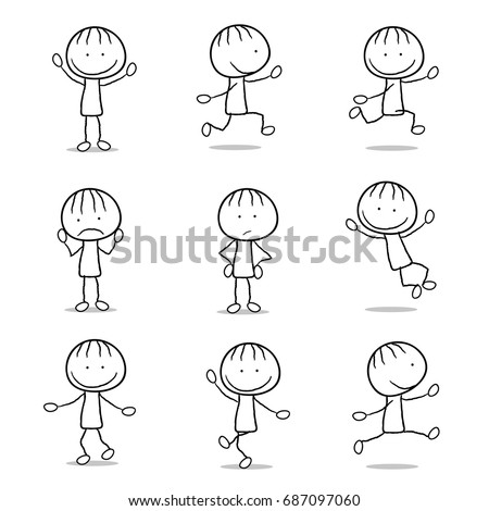 Doodle Person Stickman Stick Vector Illustration Stock Vector (Royalty ...