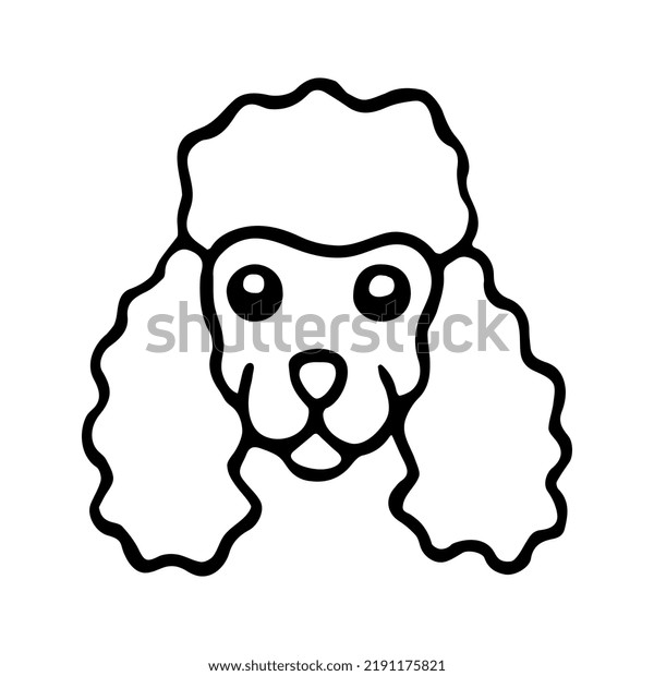 Doodle Poodle Dog Head Hand Drawn Stock Vector (Royalty Free ...