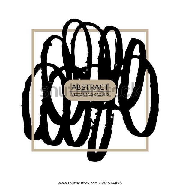 Doodle Poster Hand Drawn Swirls Line Stock Vector (Royalty Free ...