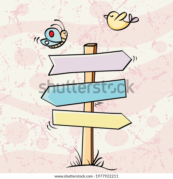 Doodle Road Signs Vector Illustration Stock Vector (Royalty Free ...