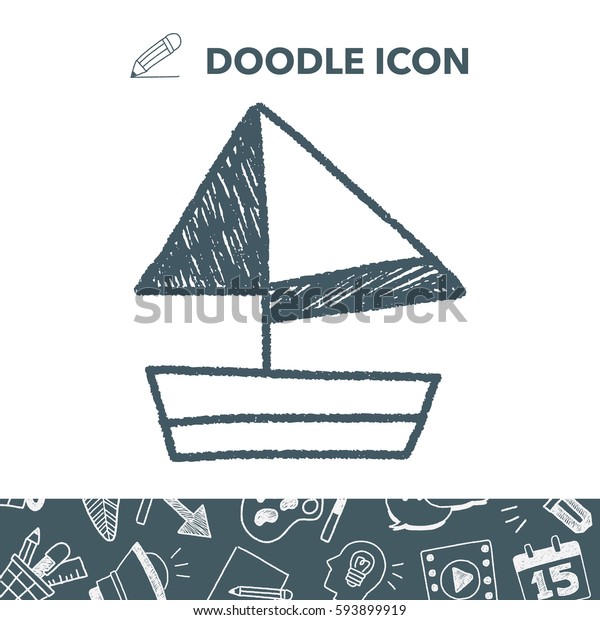 Doodle Sailboat Stock Vector (Royalty Free) 593899919 | Shutterstock