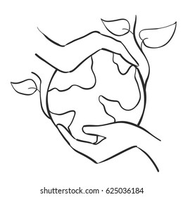 Doodle Save World Hand Draw Vector Stock Vector (Royalty Free ...