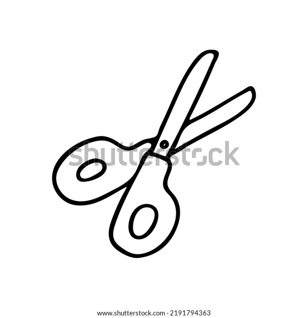 Doodle Scissors Isolated On White Background Stock Vector (Royalty Free ...