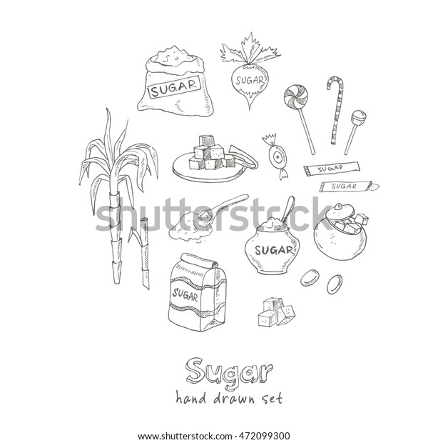 Doodle Set Sugar Products Vector Illustration Stock Vector (Royalty ...